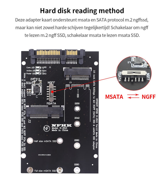 M.2 NGFF (SATA) M.2 SSD mSATA SSD to 2.5 inch SATA 60Gbps Adapter – Tech Junction