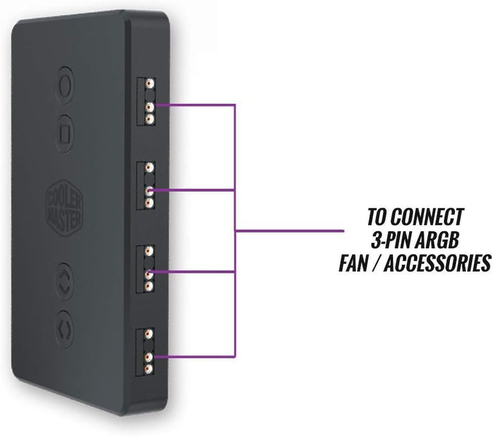 Cooler Master ARGB LED Controller – 4× 3-Pin Ports, Thermal Detection ...