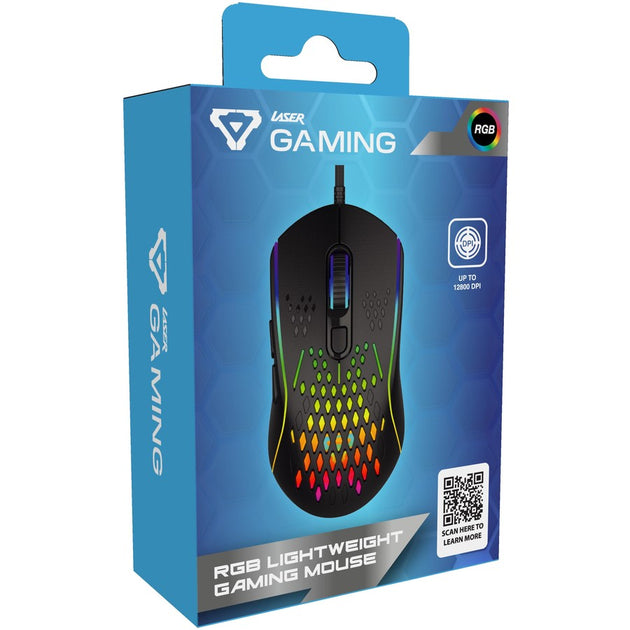 Laser Gaming: RGB Lightweight Gaming Mouse - Black/Rainbow | Up to 128 ...