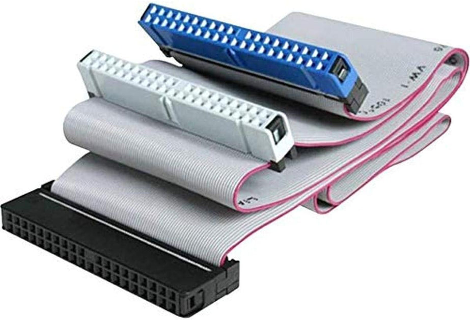 3-Port Ultra ATA/66/100 IDE Ribbon Cable | 40-Pin 80-Wire HDD & Optica ...