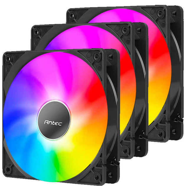 Antec 3x FRGB 120mm LED Fan | Fix RGB Mix colour | 3 Pack | Molex conn ...