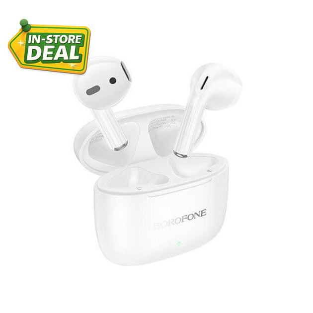 Borofone White Mini Earbuds – Bluetooth TWS with Superior Sound & Comp ...