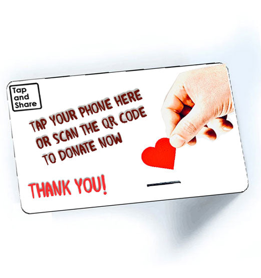 NFC 'Donate Now' Card | Contactless Sharing + QR code | Ultra Fast '10 ...