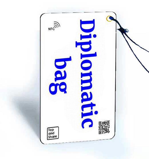 2x Smart NFC 'Diplomatic Bag' Luggage Tags with Smart Passive Tracking ...