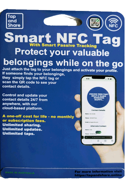Smart NFC Tag | Luggage & Travel | Keyring Tag with Smart Passive Trac ...