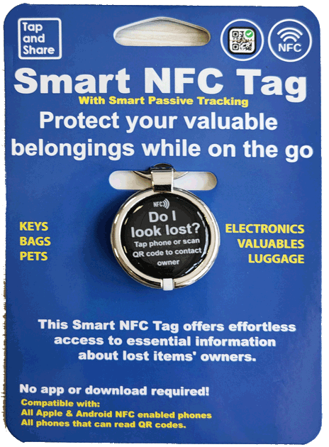 Smart NFC Tag | Luggage & Travel | Keyring Tag with Smart Passive Trac ...