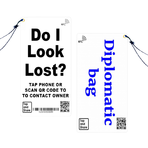 2x Smart NFC 'Diplomatic Bag' Luggage Tags with Smart Passive Tracking ...