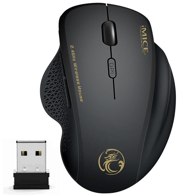 Wireless Ergonomic Optical Mouse | 6 Buttons | 2.4Ghz | 1600 DPI Mice ...