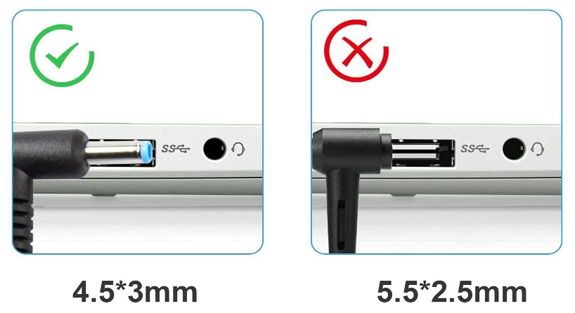 65W Laptop Charger AC Adapter - Blue Tip (with central pin inside) 4.5 ...